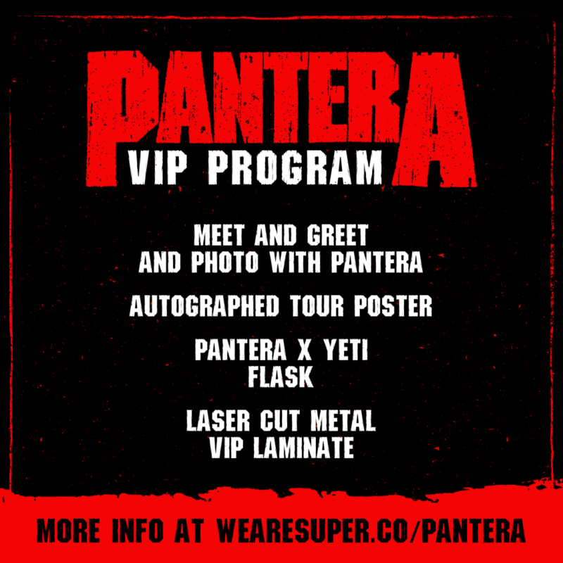 Pantera Meet & Greet packages on sale now! M72 Tour – Pantera
